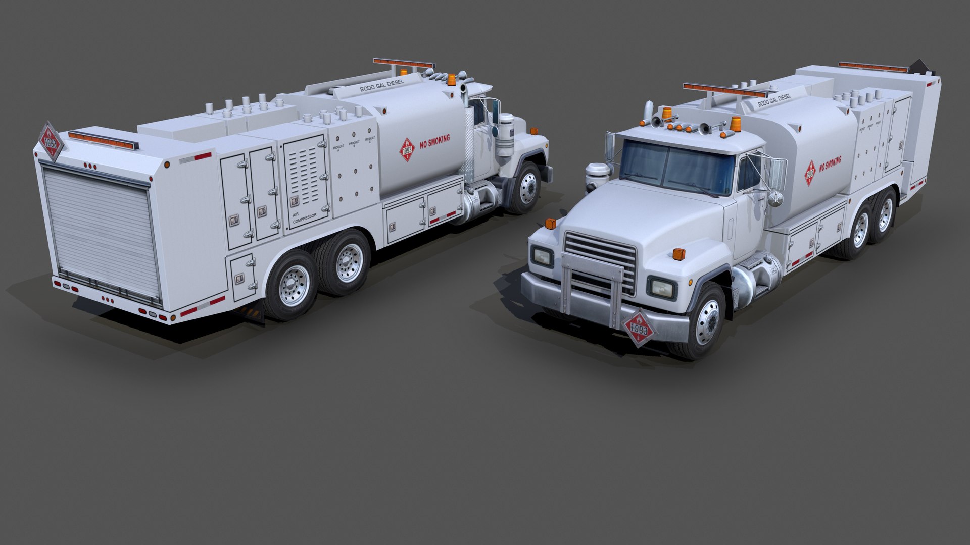3D Model Fuel And Lube Truck - TurboSquid 2430948