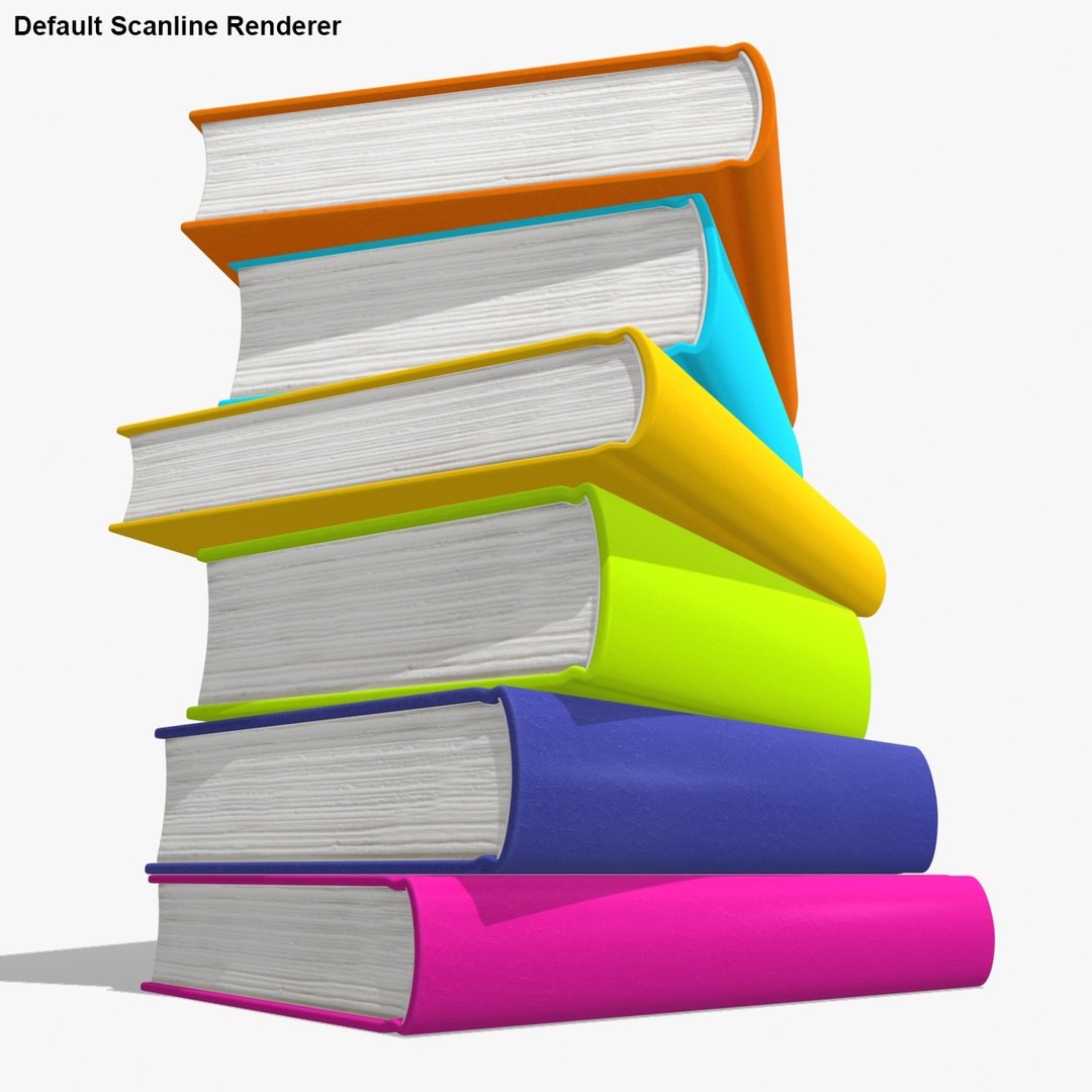 Realistic Colorful Books 3ds
