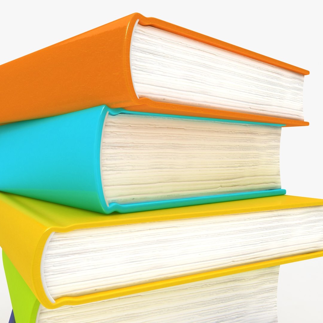 Realistic Colorful Books 3ds