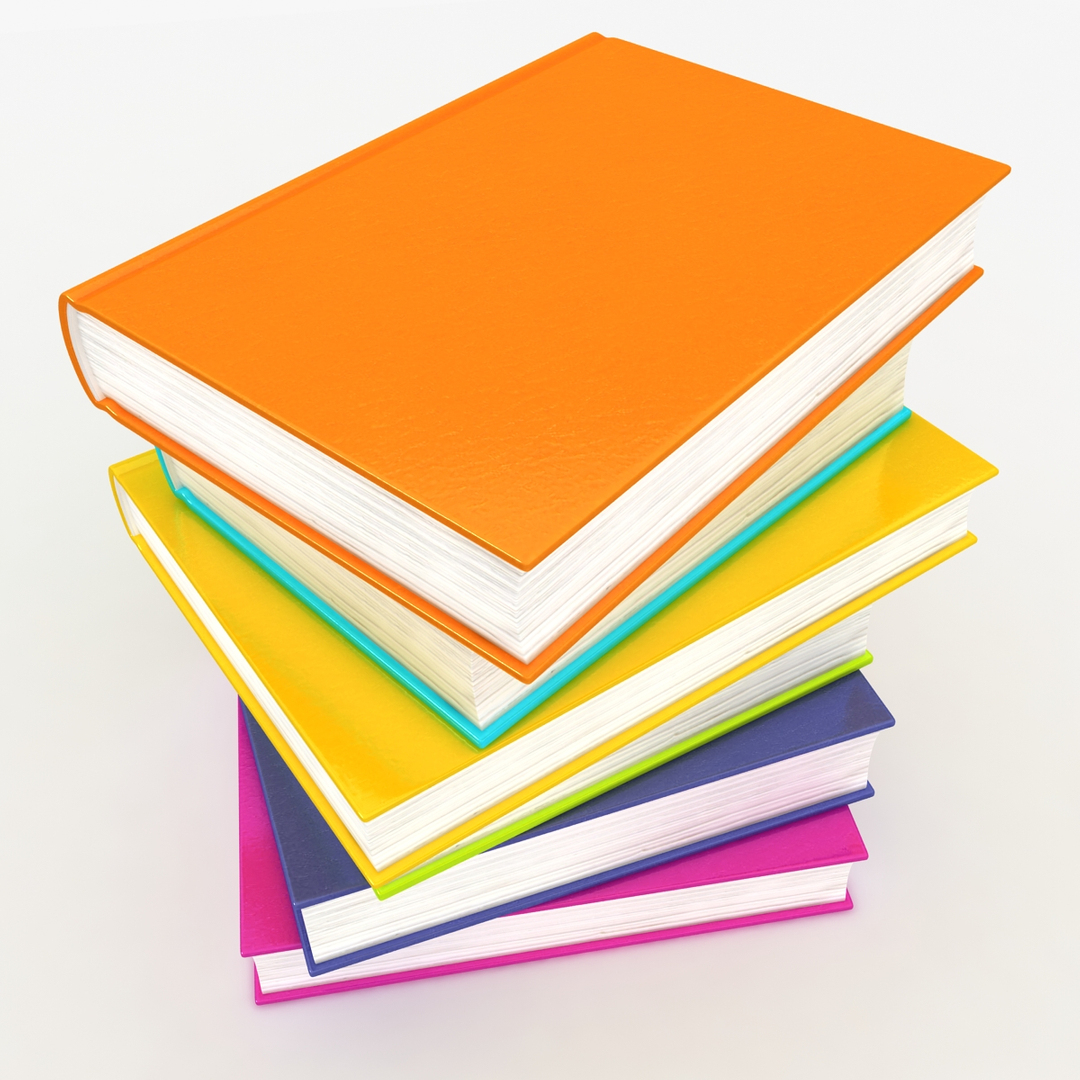 realistic colorful books 3ds