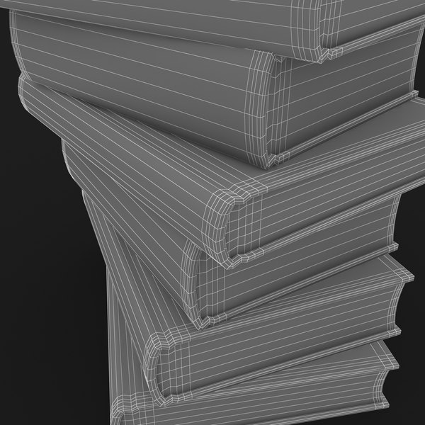 realistic colorful books 3ds