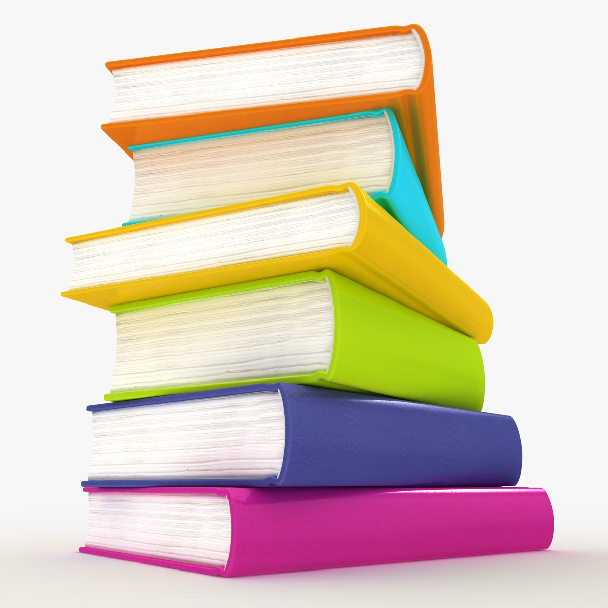 realistic colorful books 3ds