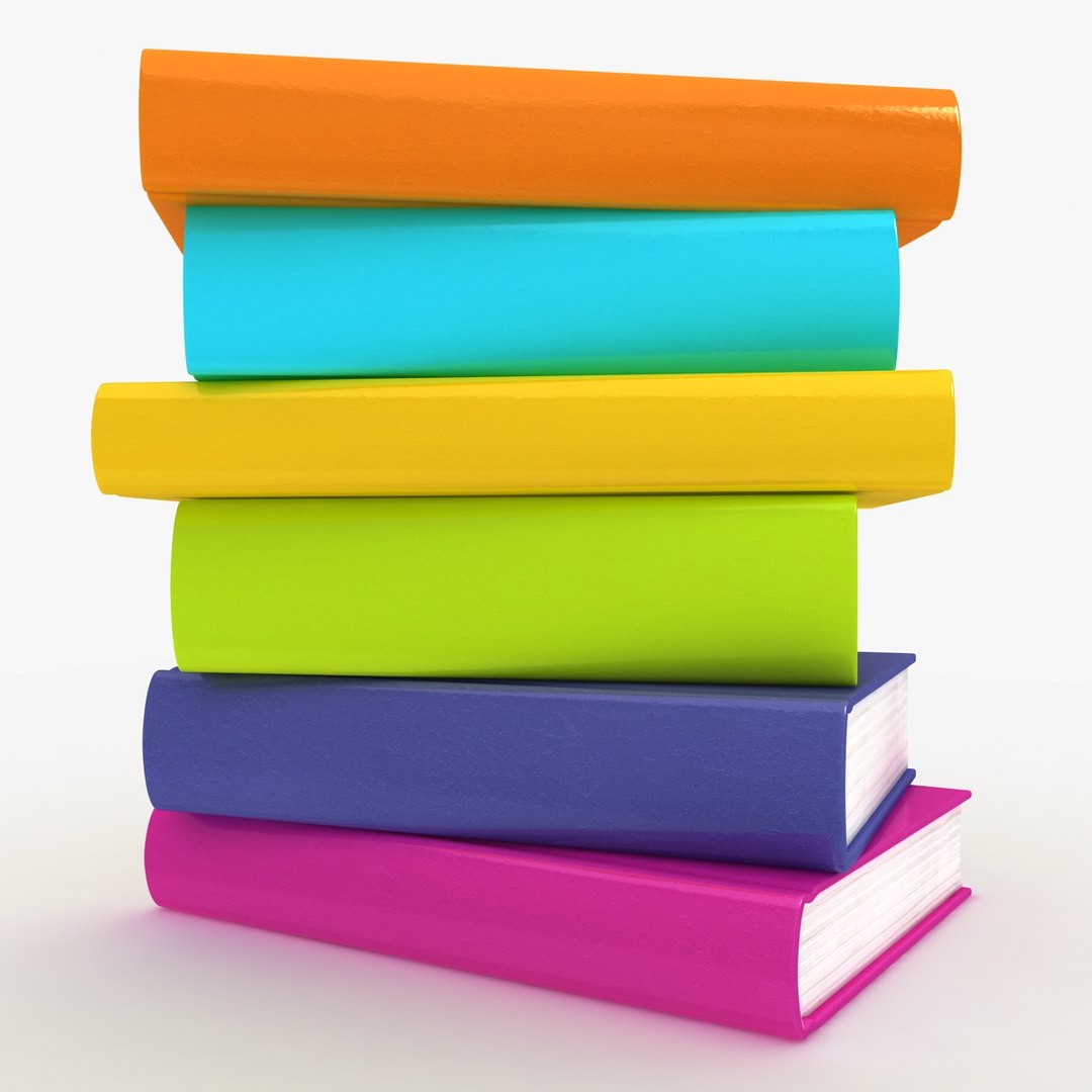 Realistic Colorful Books 3ds