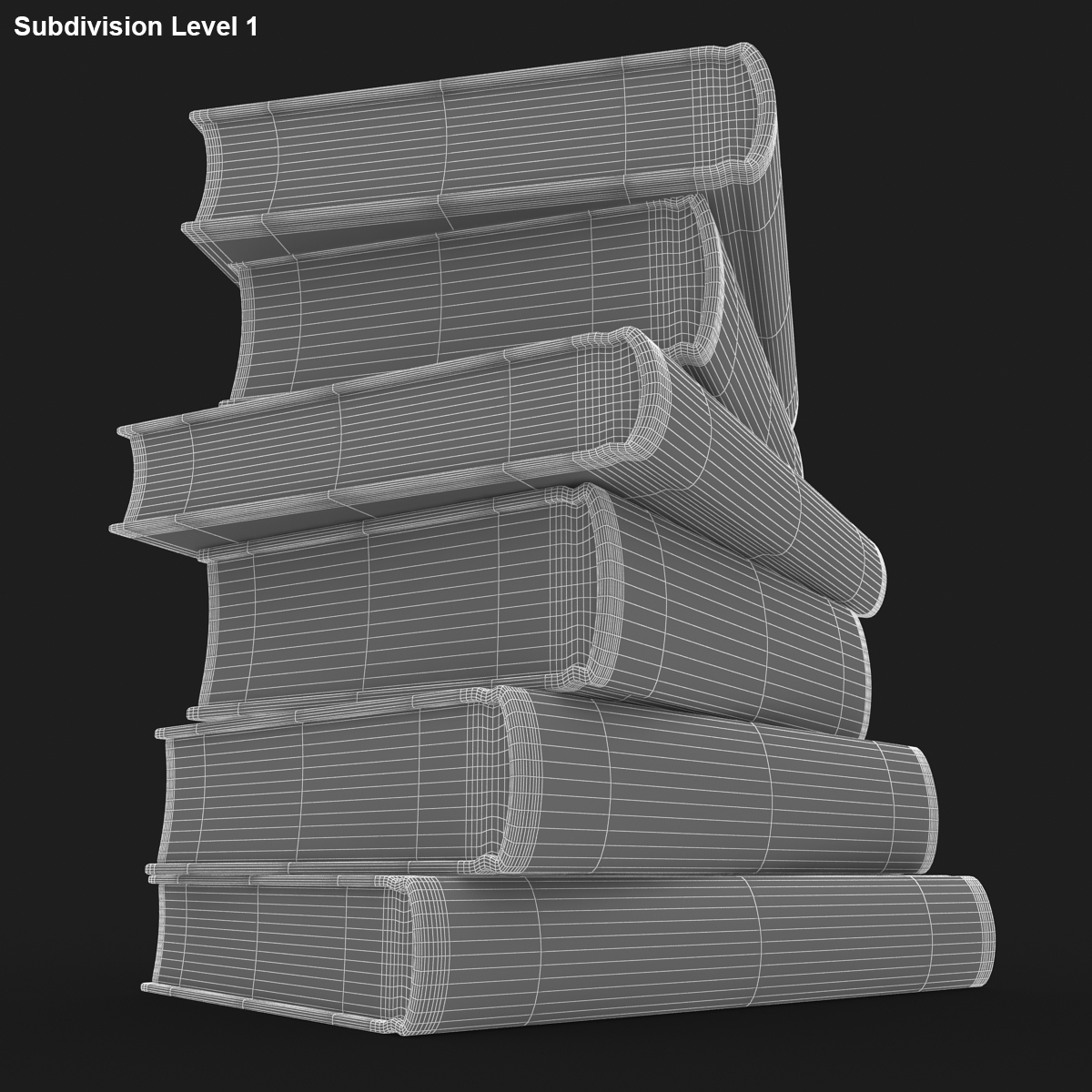 realistic colorful books 3ds