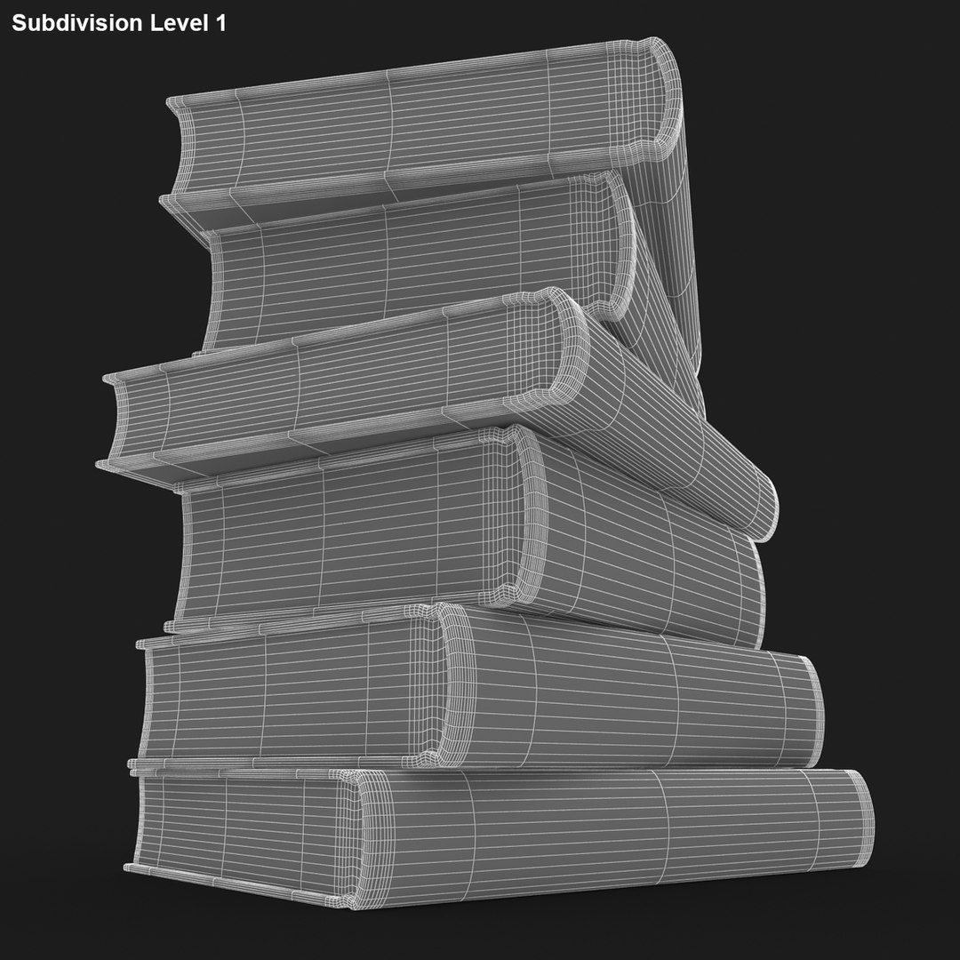 Realistic Colorful Books 3ds