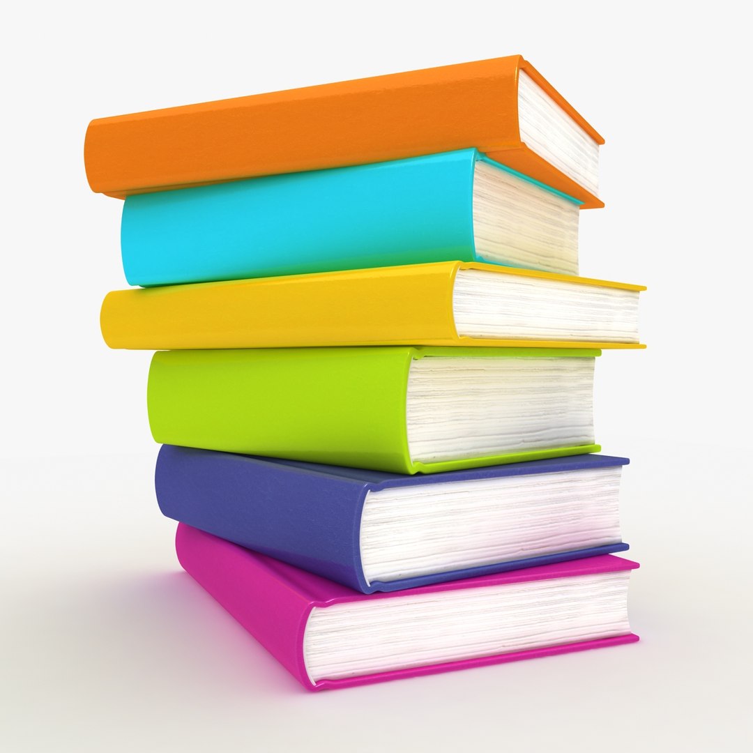 Realistic Colorful Books 3ds