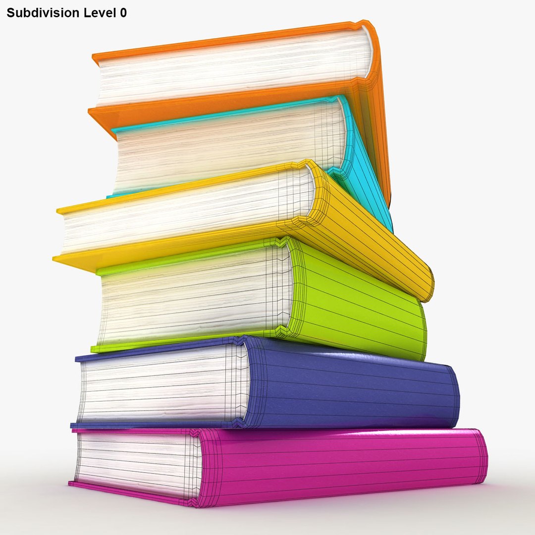 Realistic Colorful Books 3ds
