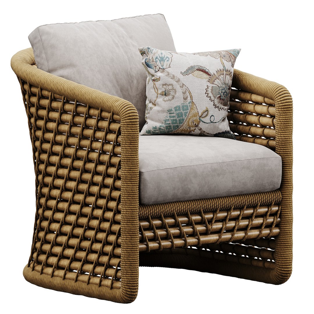 3D PALECEK CAPITOLA RATTAN LOUNGE CHAIR - TurboSquid 2020453