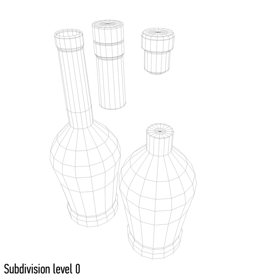 3D Alcohol Bottle Glass Liquid Model - TurboSquid 1327202