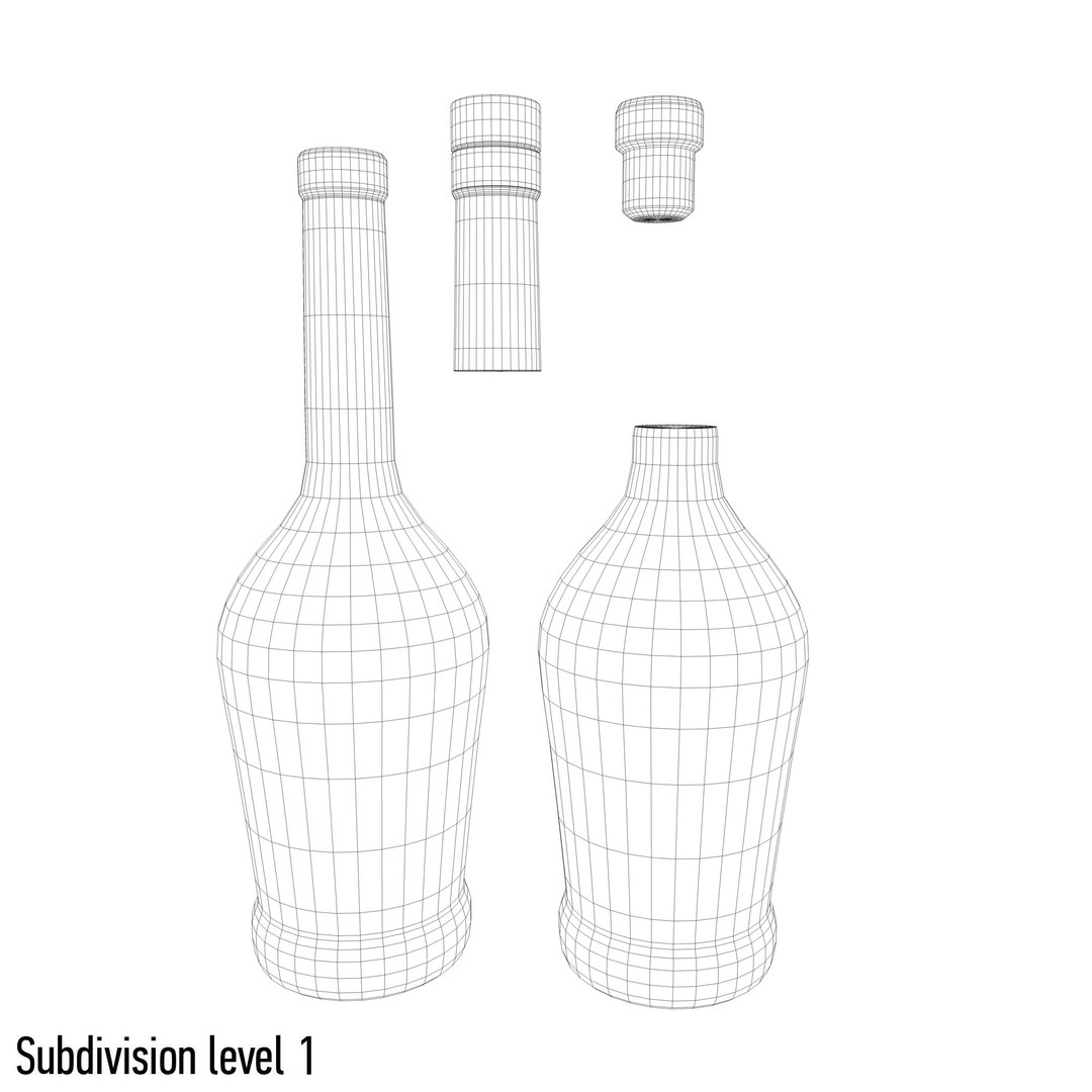 3D Alcohol Bottle Glass Liquid Model - TurboSquid 1327202