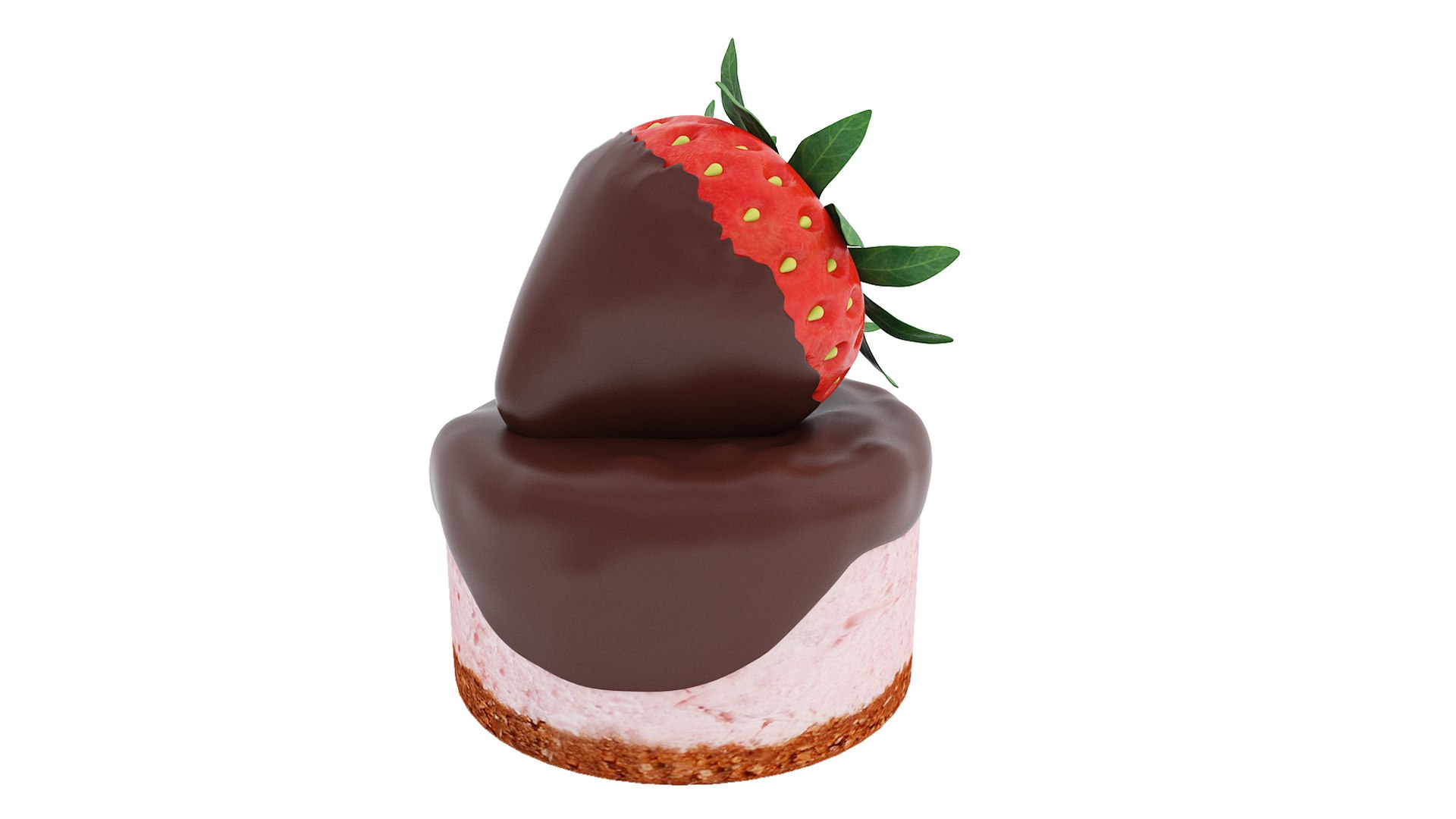 Strawberry Cheesecake With Chocolate 3D Model - TurboSquid 1957415
