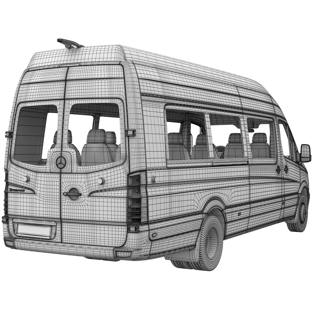 3D Mercedes-Benz Sprinter 2015 Minibus MAXI Model - TurboSquid 1907910