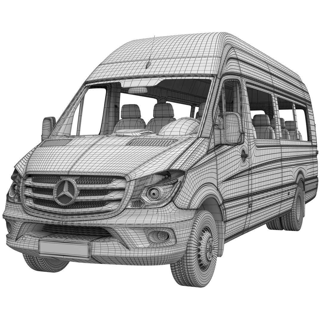 3D Mercedes-Benz Sprinter 2015 Minibus MAXI Model - TurboSquid 1907910
