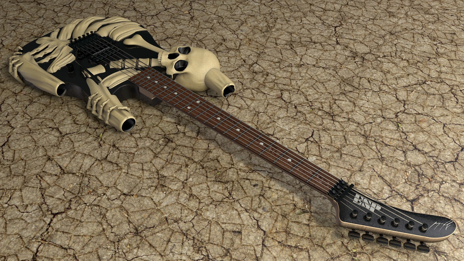 George Lynch Esp Skull 3d Obj