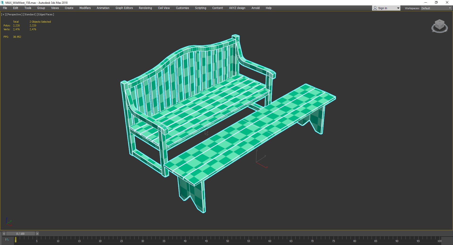 3D Western Benches Model - TurboSquid 1371109