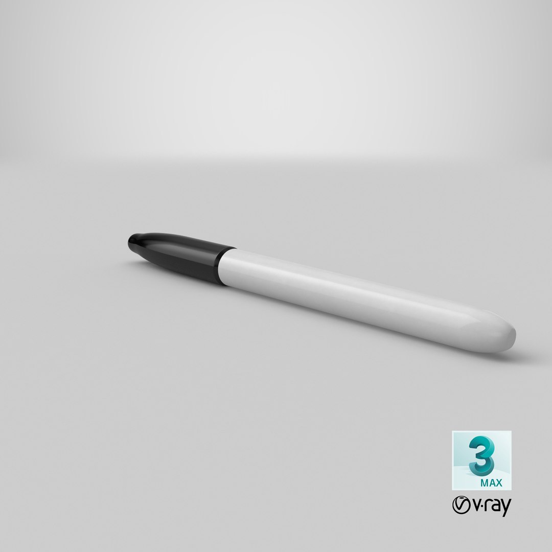 Standard-sharpie-marker---branded-cap-on Model - TurboSquid 1312488