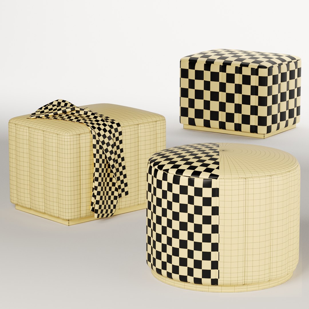 3D REX CHANNEL TUFTED OTTOMAN Model - TurboSquid 2273644