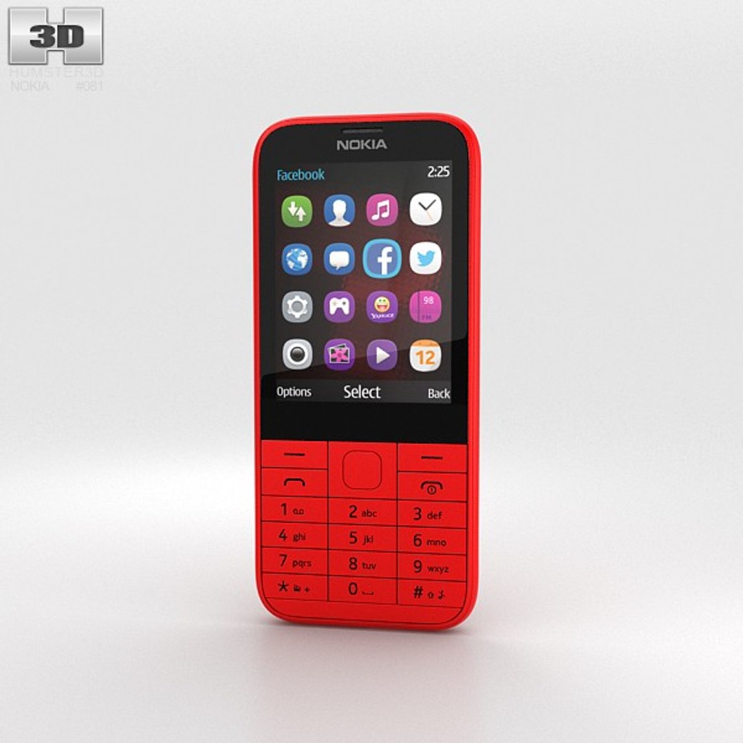 nokia 225 red 3d model
