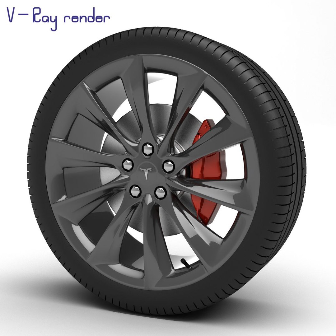 3d model of wheel tesla s