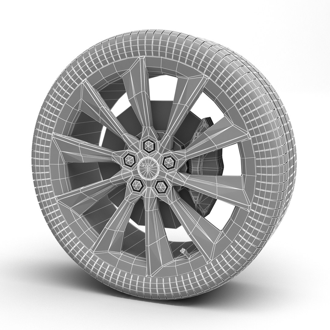3d model of wheel tesla s