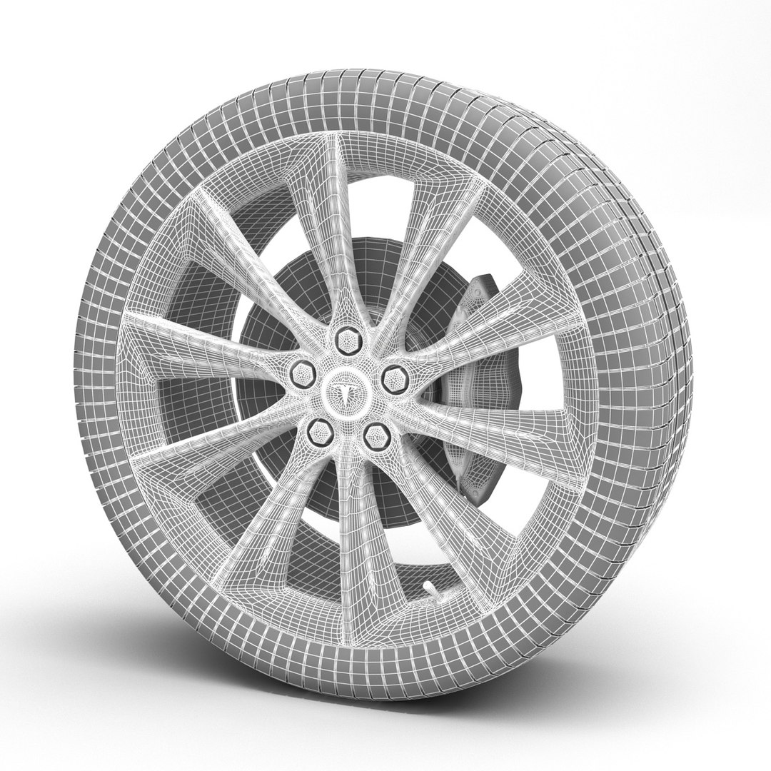 3d model of wheel tesla s