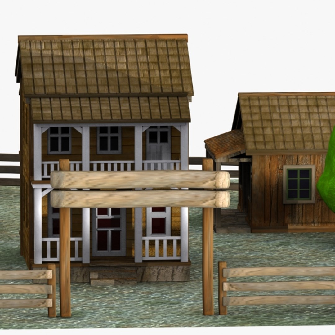 3d cartoon farmhouse farm model
