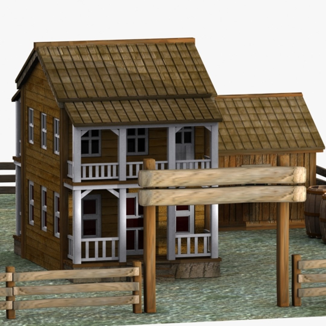 3d cartoon farmhouse farm model