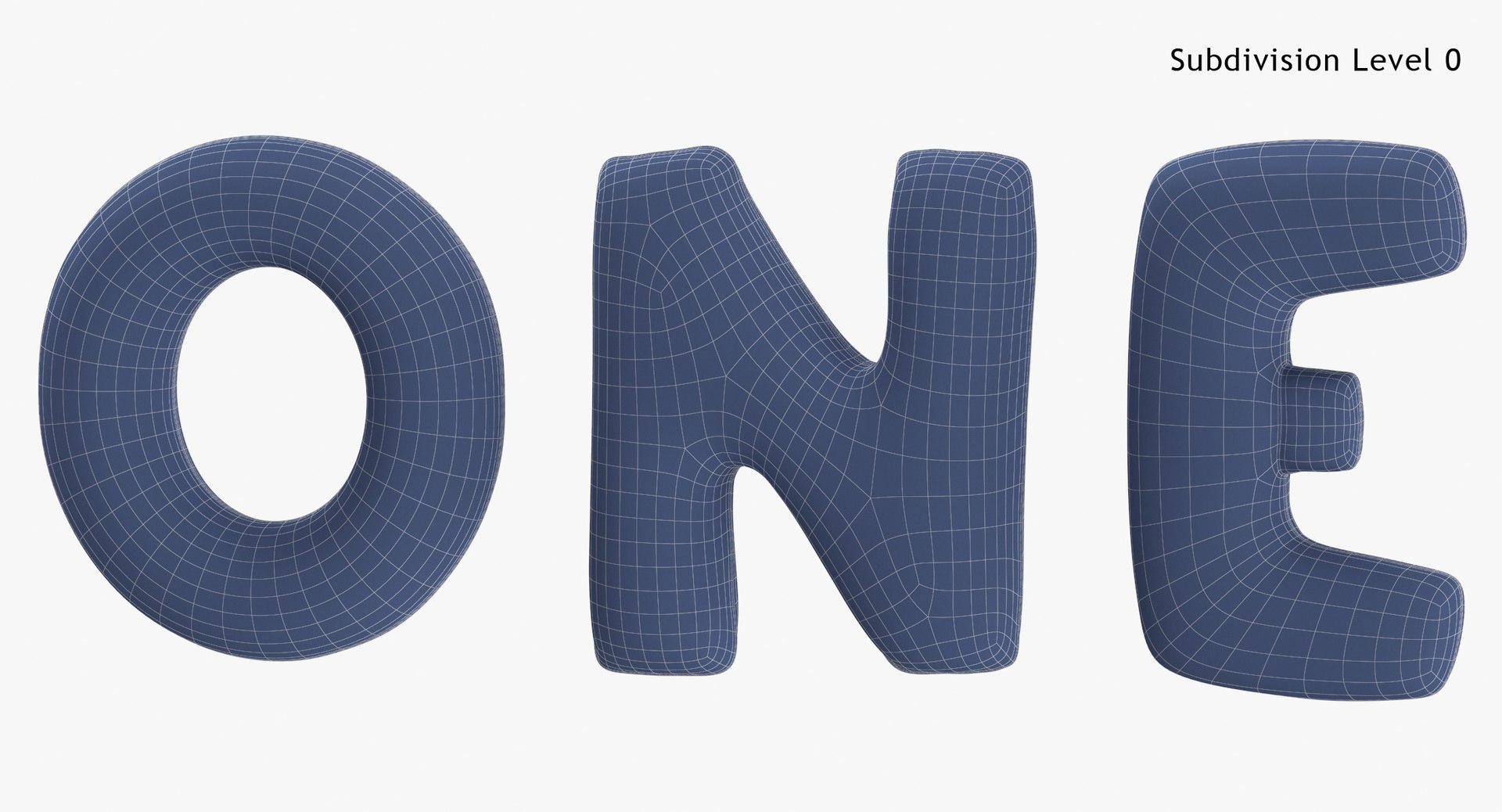 3D Foil Baloon Words One Gold - TurboSquid 1740154