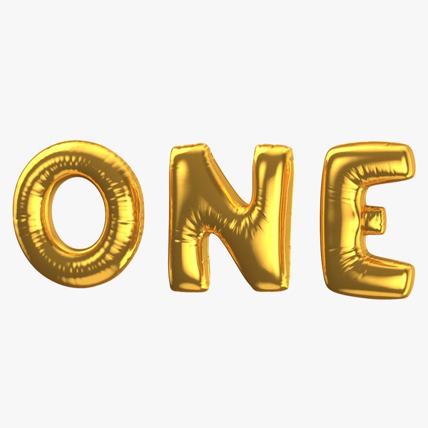 modelo 3d Foil Baloon Words One Gold (1) - TurboSquid 1740154