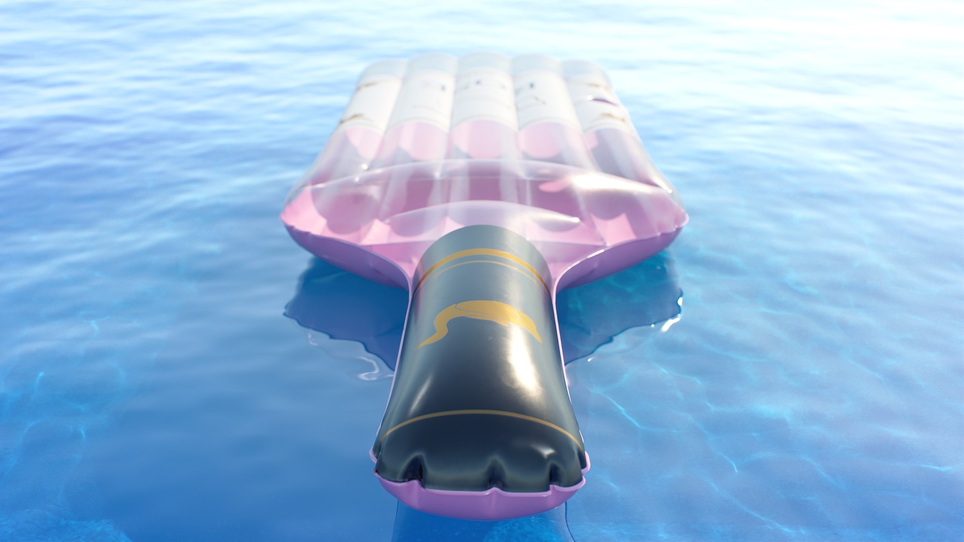 Swimline Lnflatable Rose Wine Bottle Pool Float Pink 3D Model ...