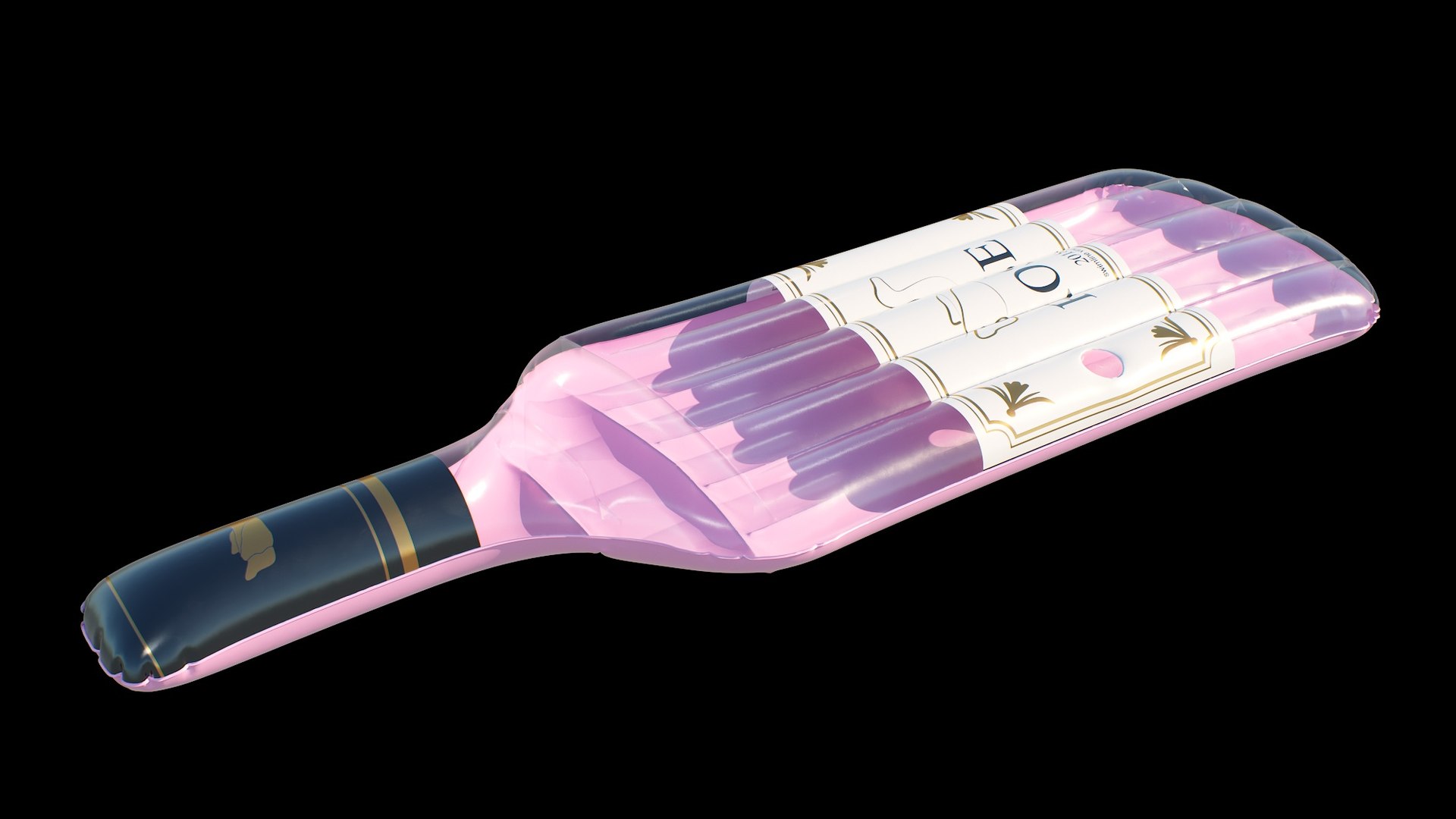 Swimline Lnflatable Rose Wine Bottle Pool Float Pink 3D Model ...