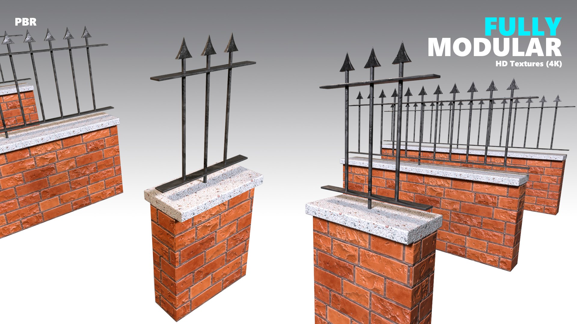 3D Modular Brick Wall Pack - TurboSquid 1464533