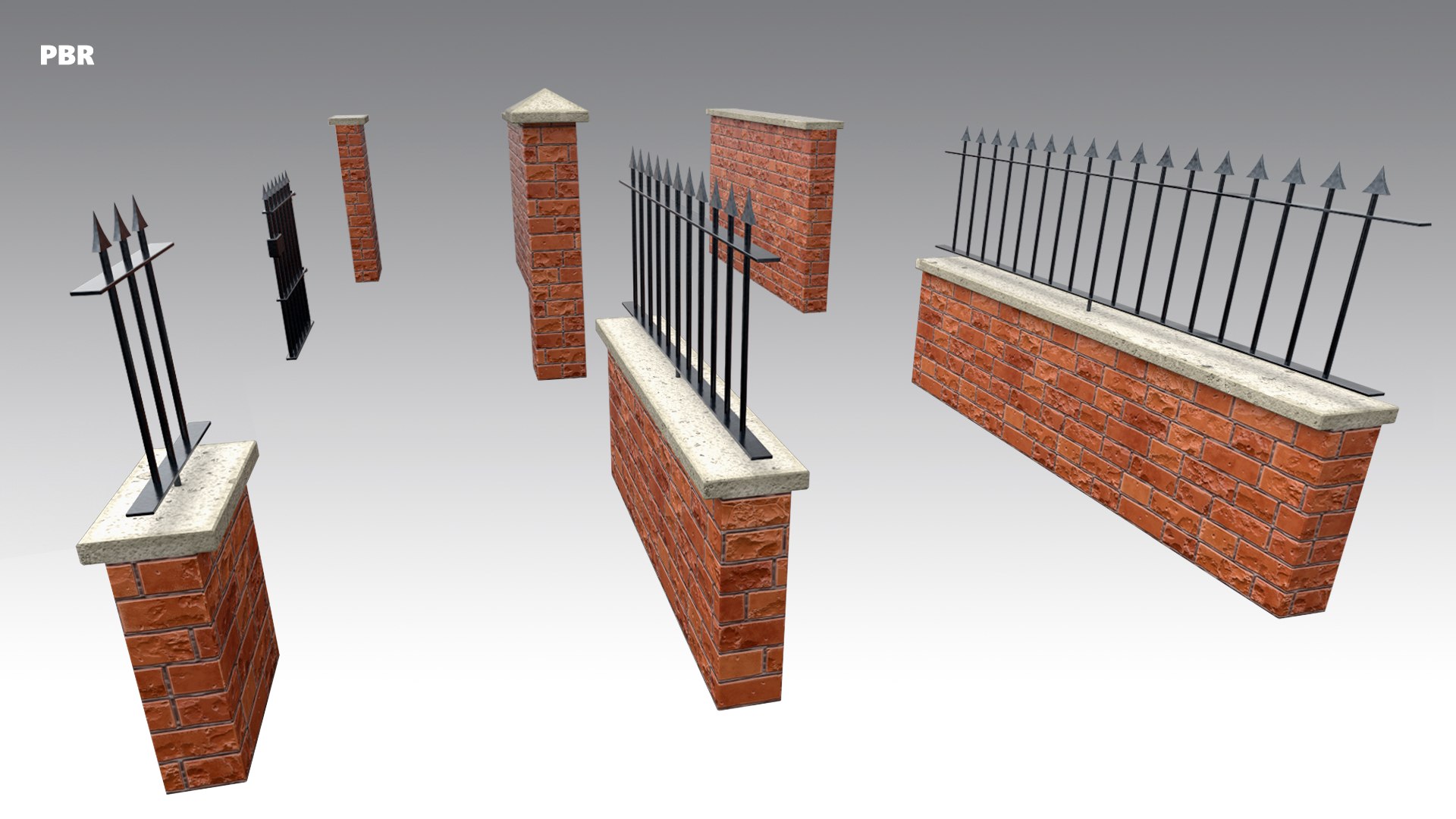 3D Modular Brick Wall Pack - TurboSquid 1464533