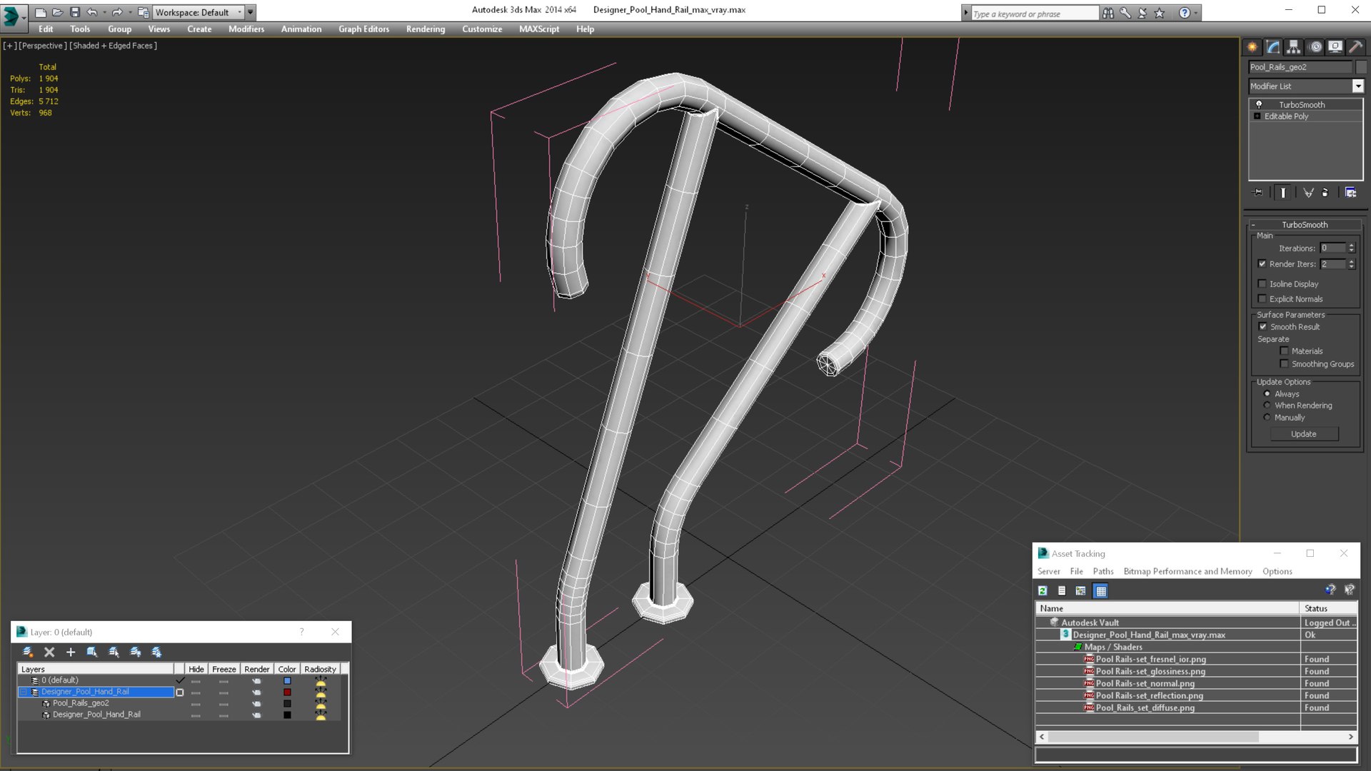 3D Designer Pool Hand Rail - TurboSquid 1989381