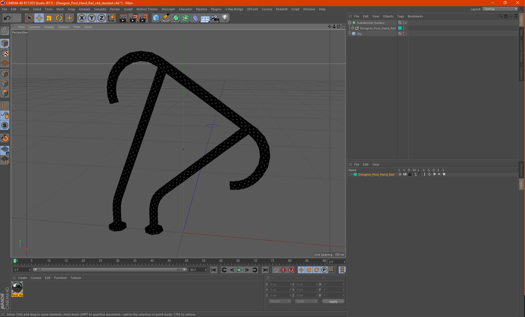 3D Designer Pool Hand Rail - TurboSquid 1989381