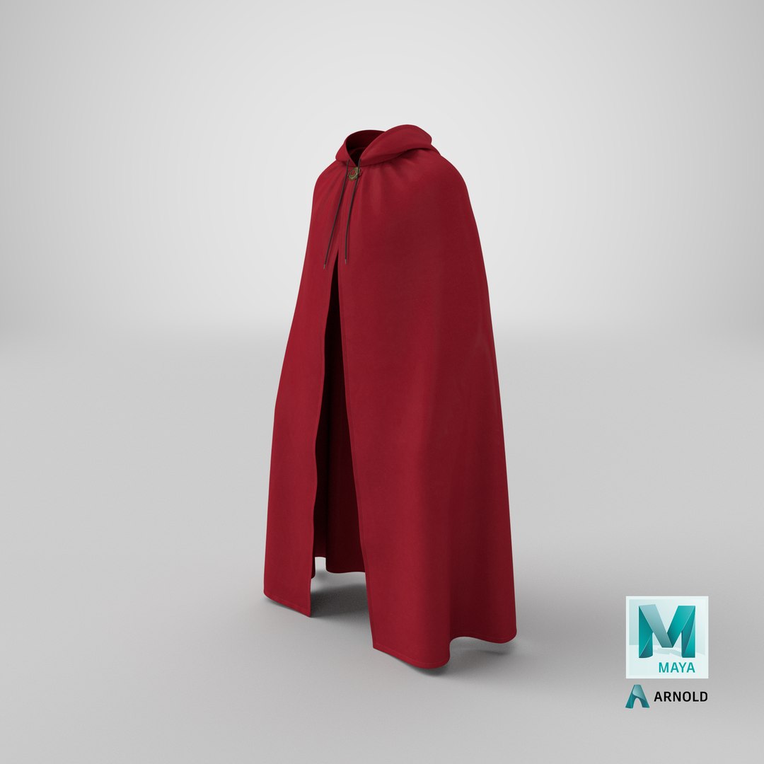 Unisex Red Cloak Hood 3D Model - TurboSquid 1396147