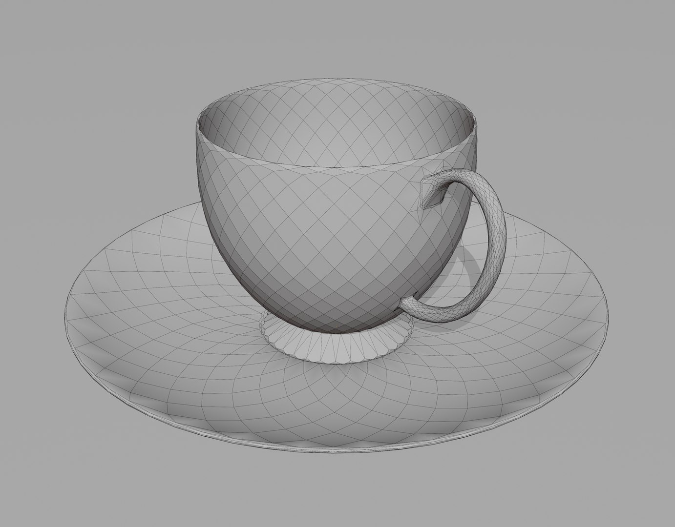 3D Cups Of Tea With Plate Model - TurboSquid 2279380