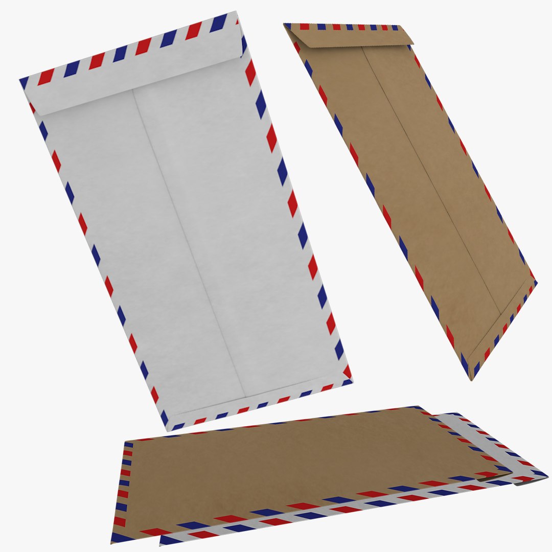 3D Air Mail Envelope Size DL Style POCKET - TurboSquid 2218493