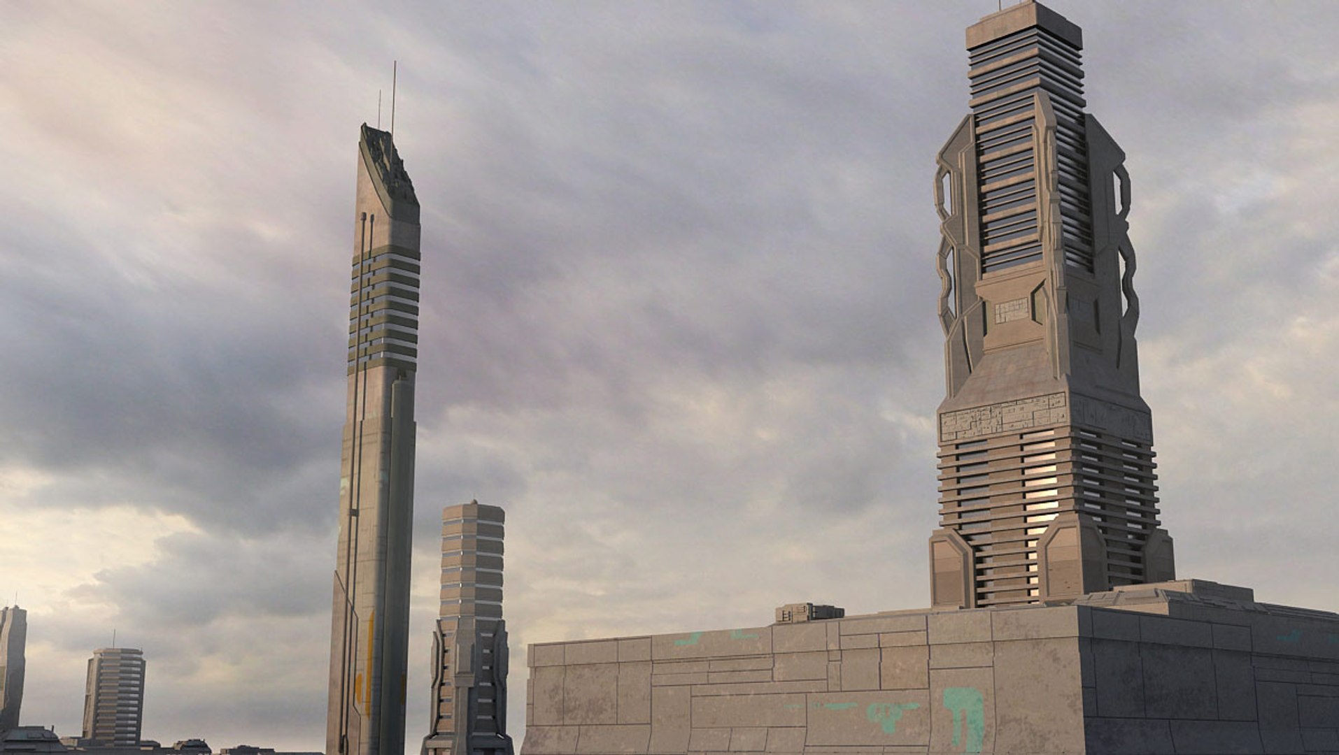 3ds Max Sci Fi Futuristic City