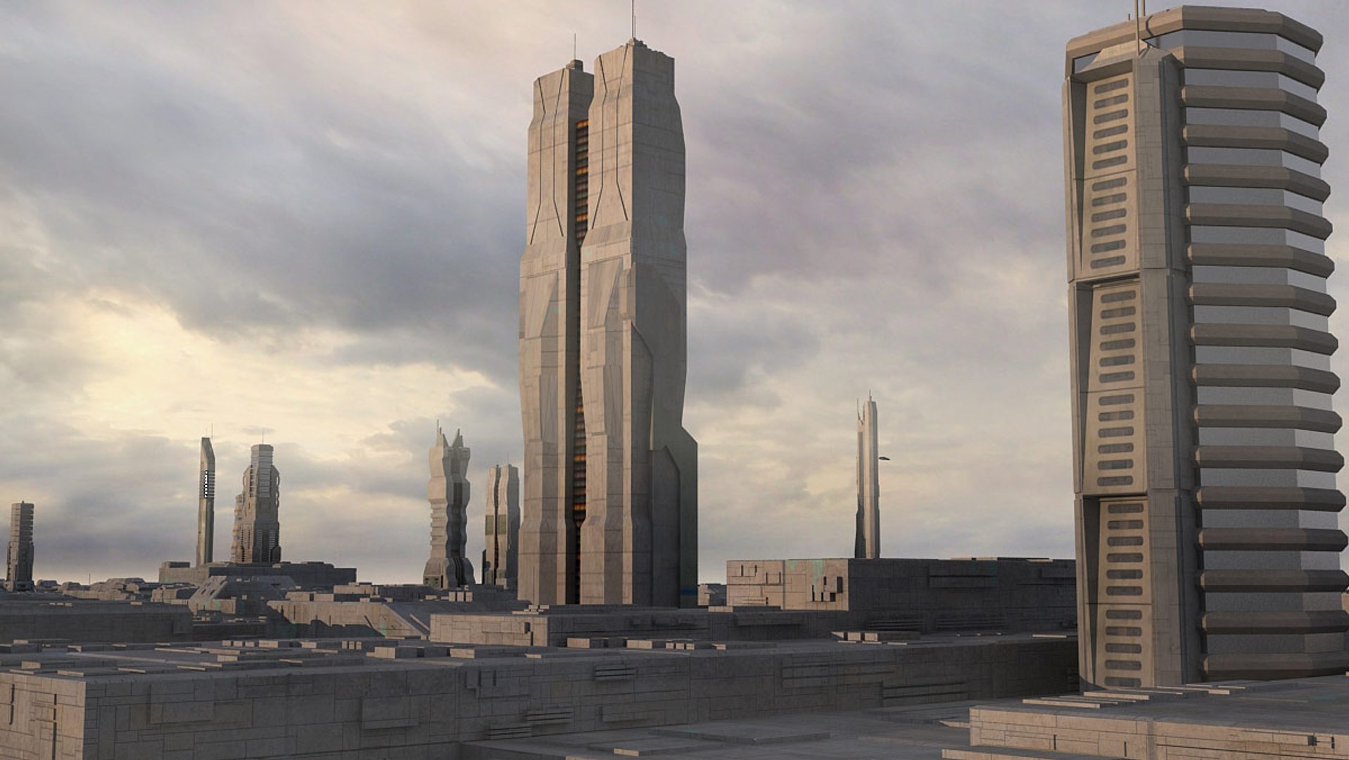 3ds Max Sci Fi Futuristic City