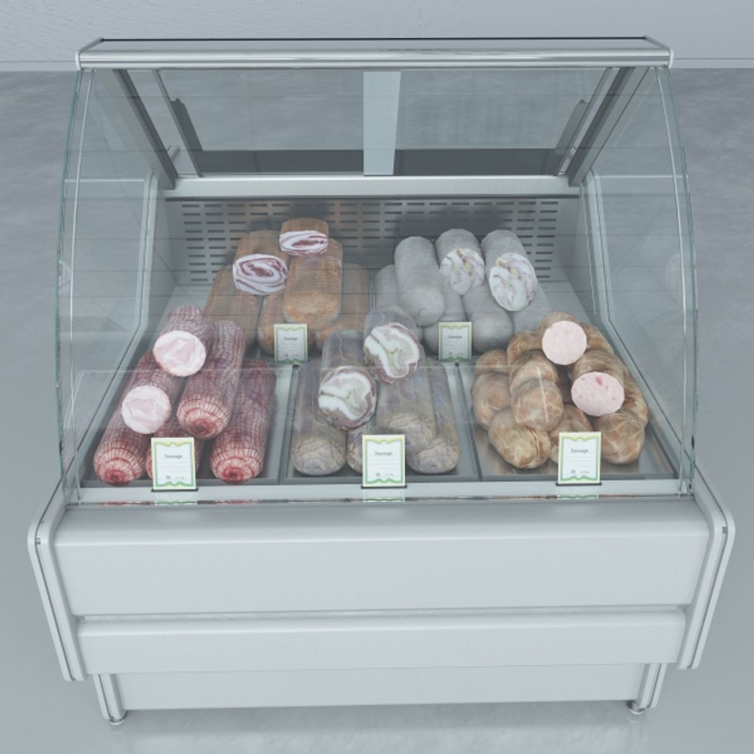 Custom Refrigerated Showcase Sausages 3d Max