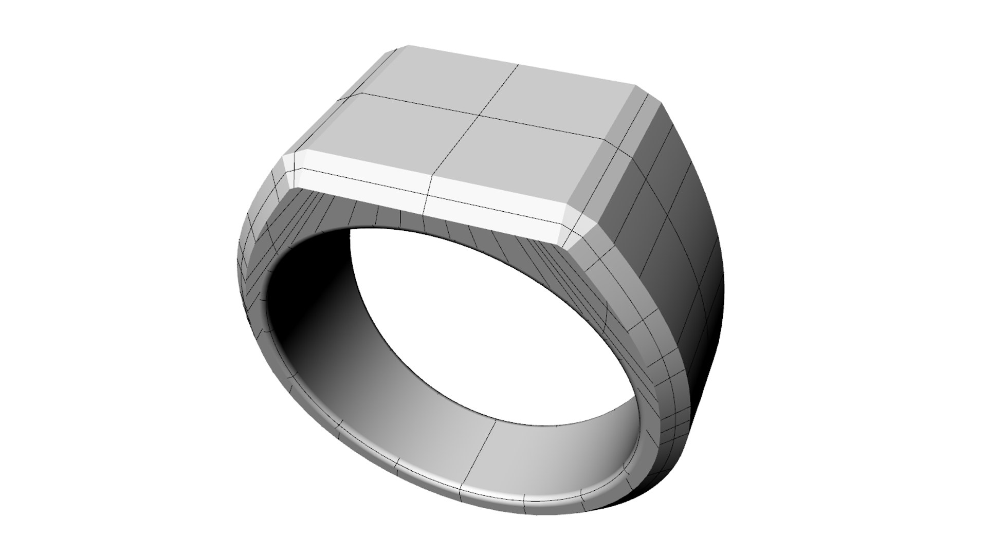 Plain Square Signet Ring 3D - TurboSquid 2031709