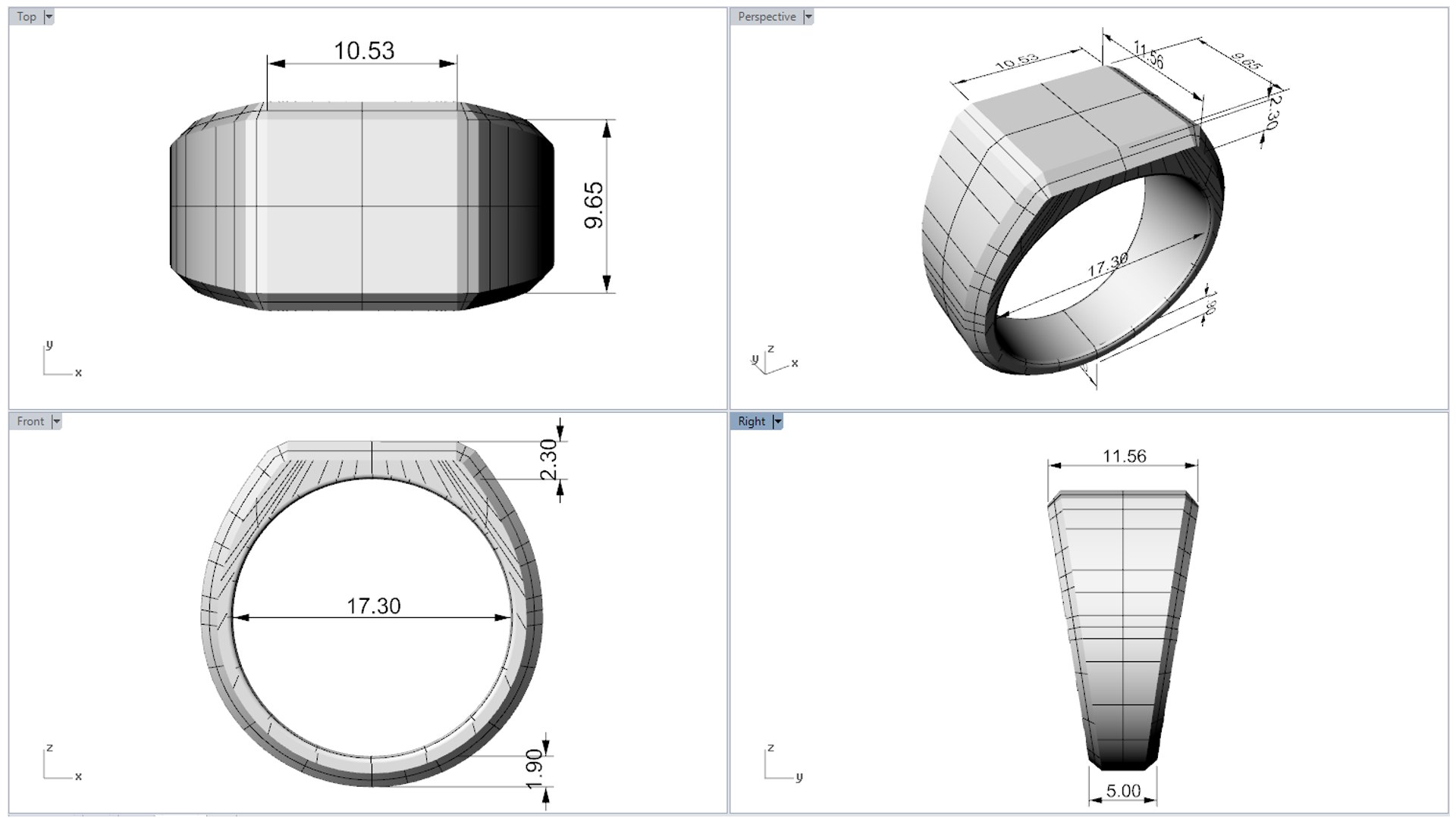 Plain Square Signet Ring 3D - TurboSquid 2031709