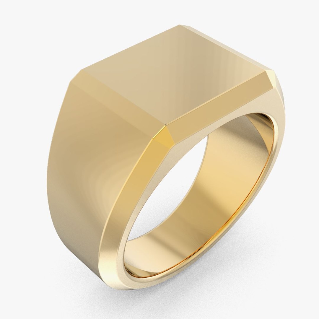 Plain Square Signet Ring 3D - TurboSquid 2031709
