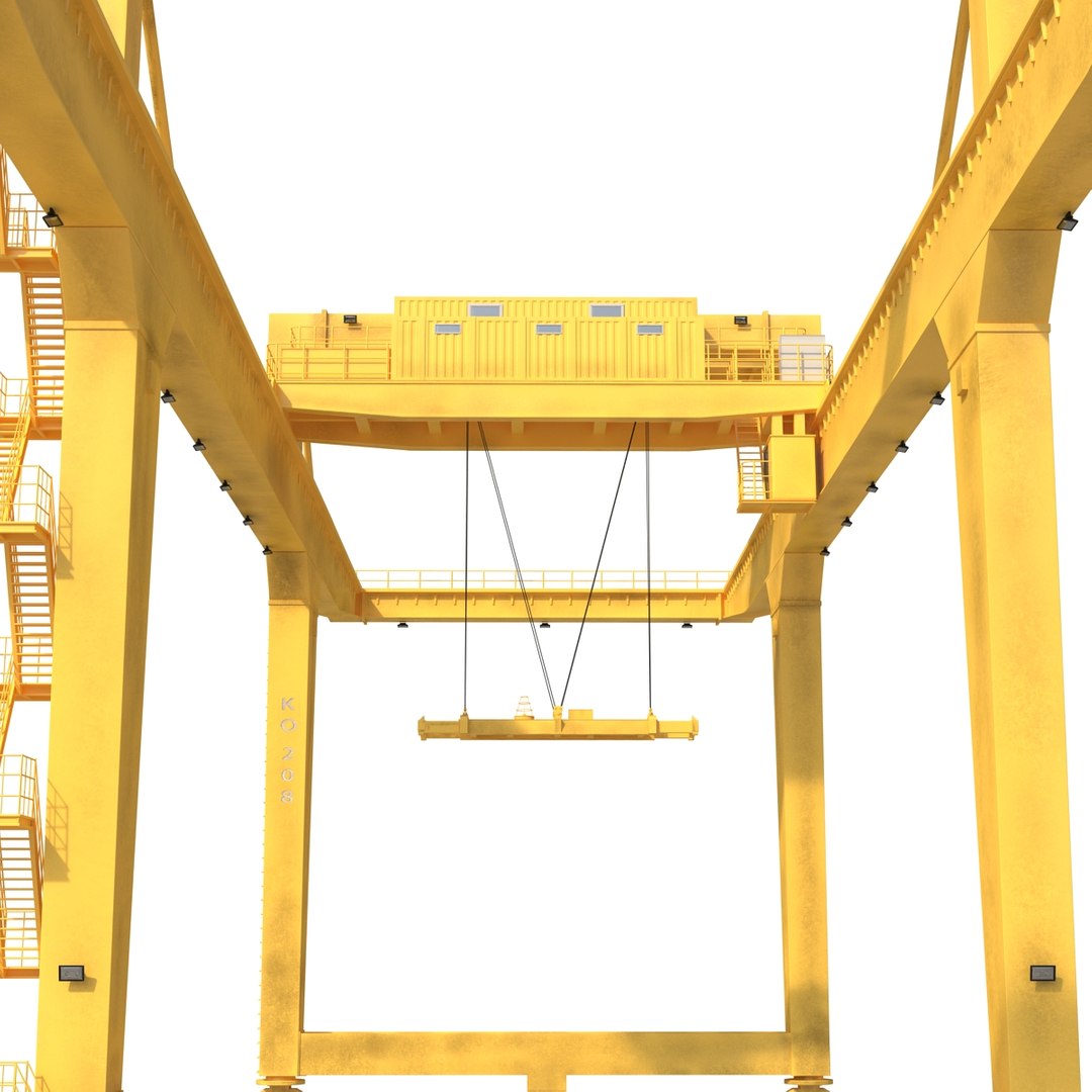 rail mounted gantry container crane 3d model