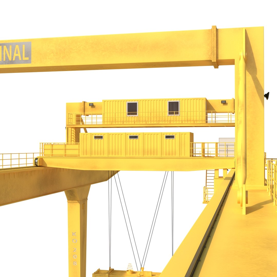 rail mounted gantry container crane 3d model