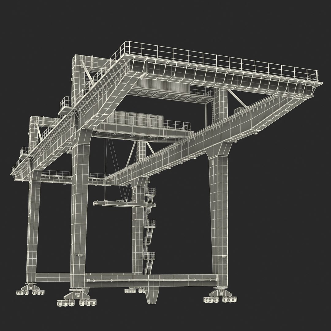 Rail Mounted Gantry Container Crane 3d Model