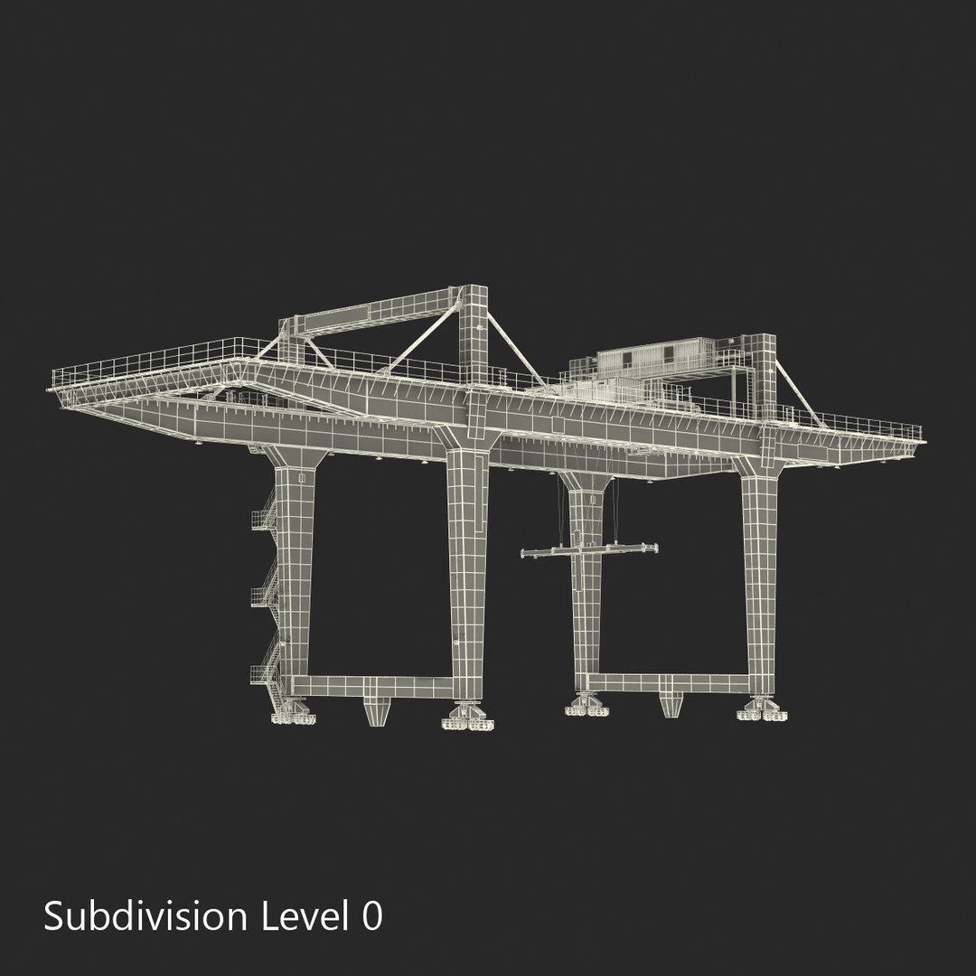Rail Mounted Gantry Container Crane 3d Model