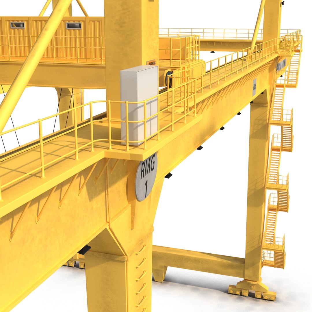 rail mounted gantry container crane 3d model