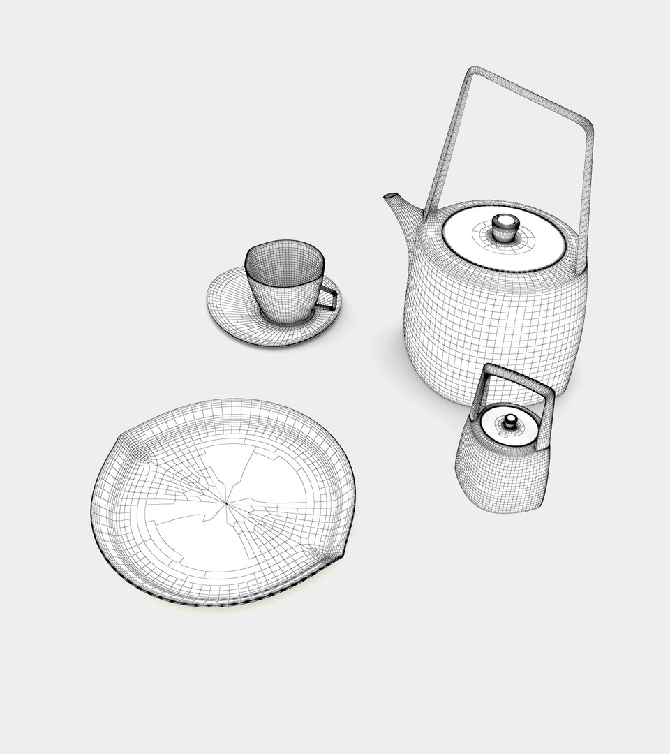 3D Tea Set Teapot Cup - TurboSquid 1404164